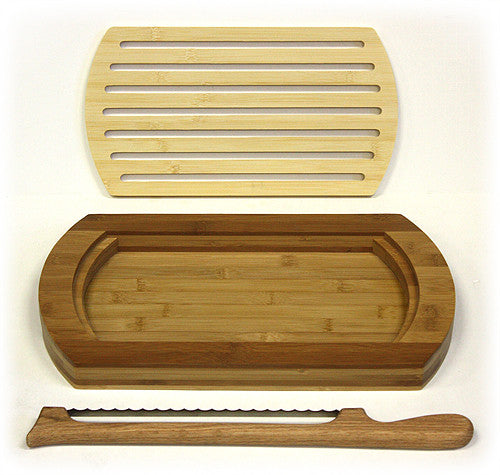Mountain Woods Brown Multi-Purpose Two-Tone Bamboo Crumb Tray and Fidd