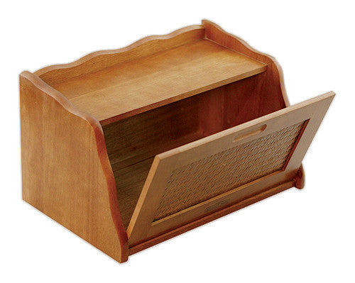 Mountain Woods Honey Oak Finish Wooden Bread Box - 16"